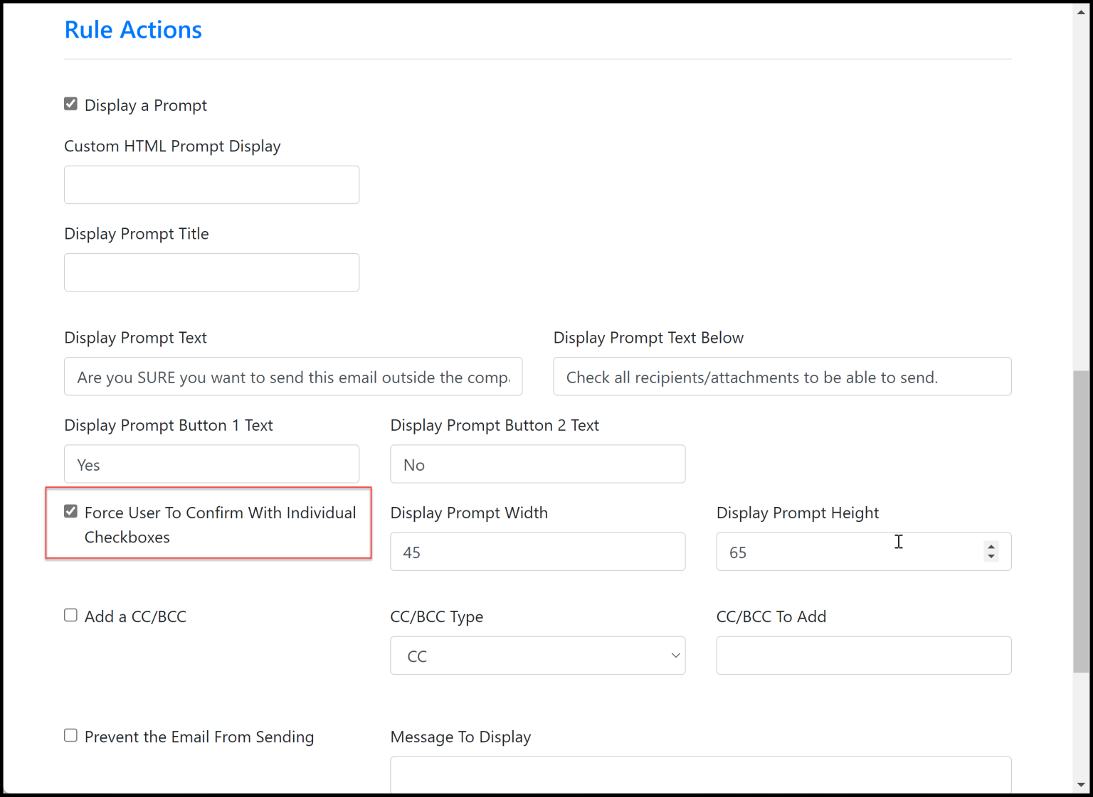 How to Force Users to Confirm All Recipients and/or Attachments Before Sending Email