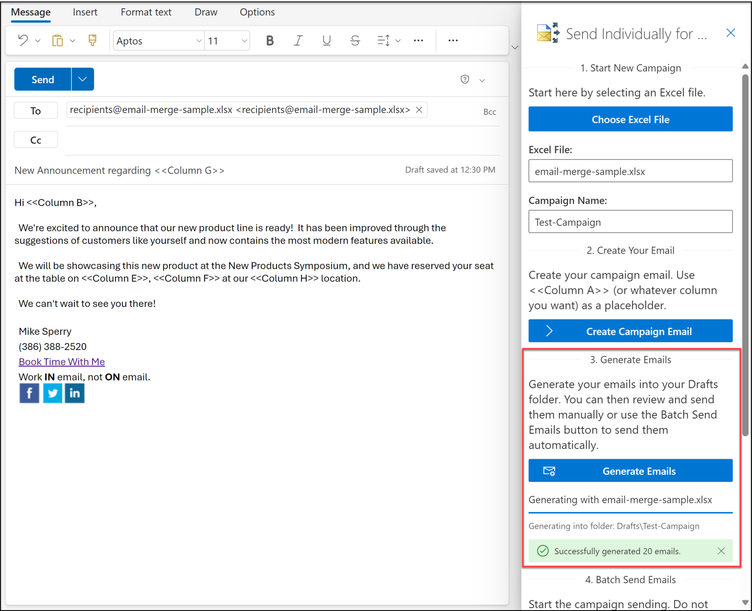 Generating Your Personalized Emails