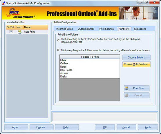 Image of Auto Print for Outlook add-in